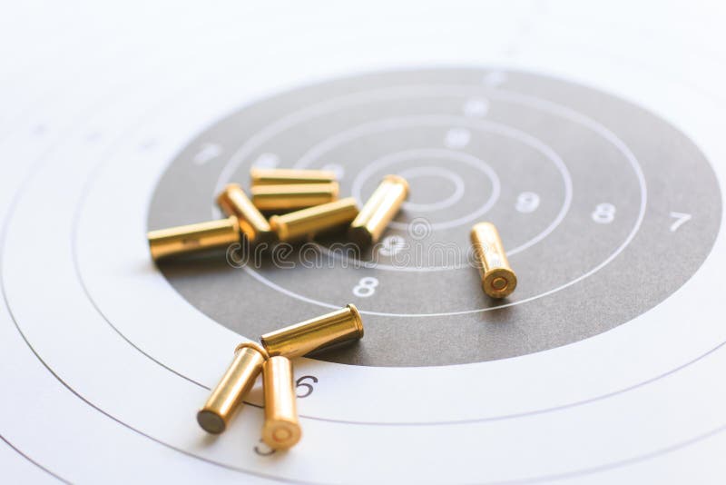 Bullets on Paper Target for Shooting Practice Stock Image - Image of ...