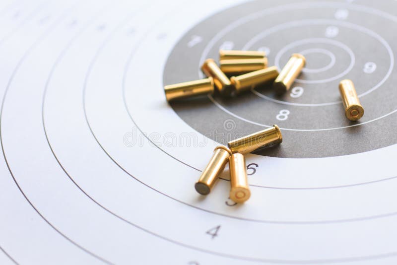 Bullets on Paper Target for Shooting Practice Stock Image - Image of ...