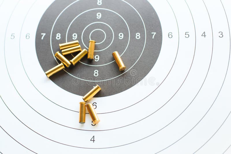 Bullets on Paper Target for Shooting Practice Stock Image - Image of ...