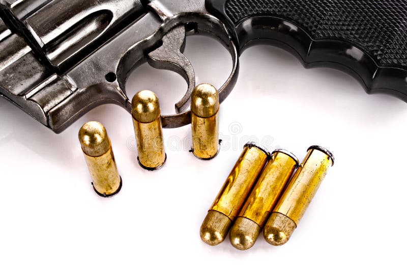 Bullets and revolver stock image. Image of shooting, crime - 13159367