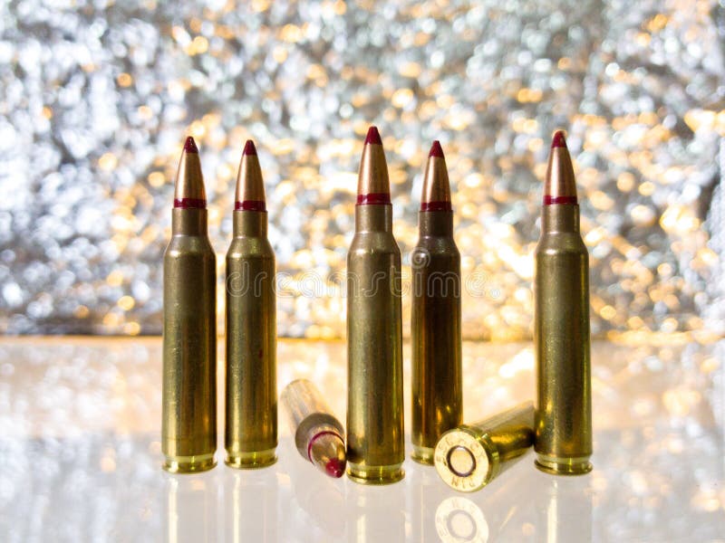 Five 9mm bullets on white stock image. Image of ammunition - 11150207