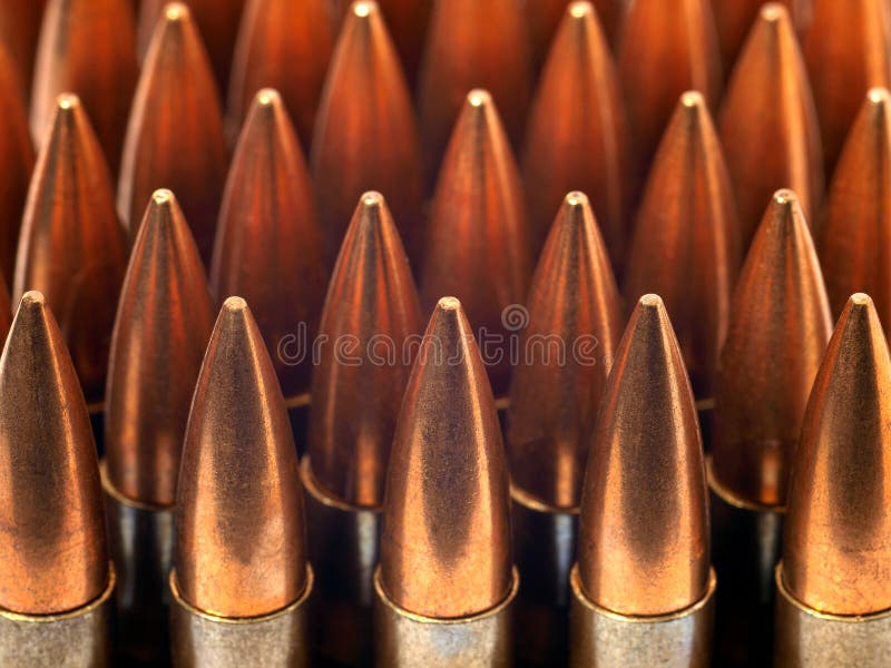 Bullets in a row stock image. Image of shooting, metal - 18380053