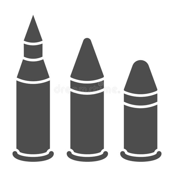 Bullets Solid Icon. Caliber Vector Illustration Isolated on White Stock ...