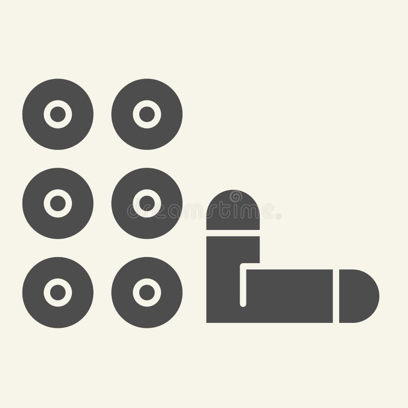 Bullets Glyph Icon, Ammunition and Army, Caliber Sign, Vector Graphics ...