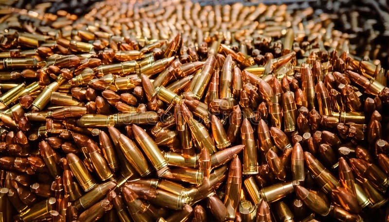 Bullets Stacked in Large Quantities at an Ammunition Storage Facility ...