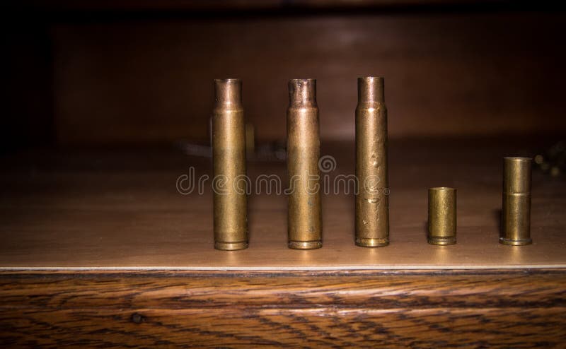 Bullets From The Gun On The Table Stock Photo - Image of shell ...