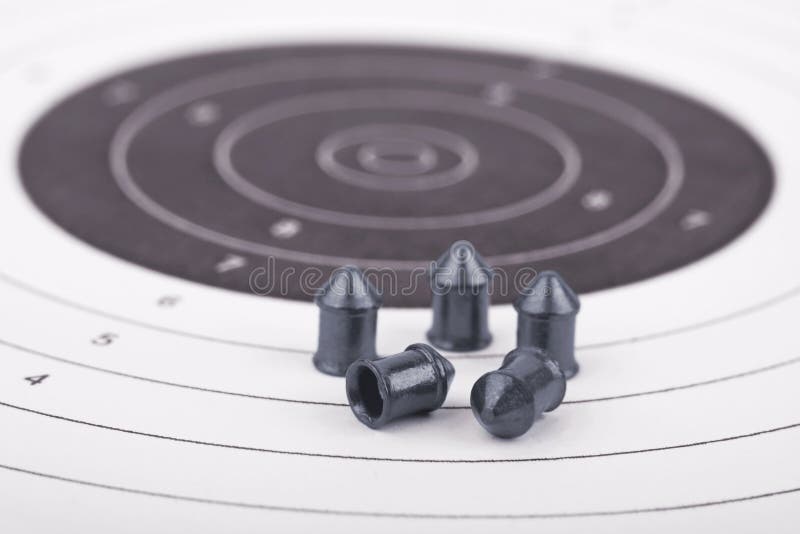Bullets on Paper Target for Shooting Practice Stock Image - Image of ...