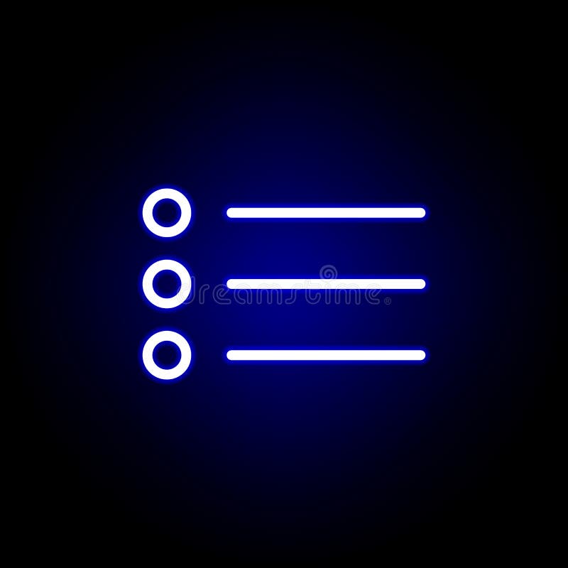 Bullets Text Icon in Neon Style. Can Be Used for Web, Logo, Mobile App ...