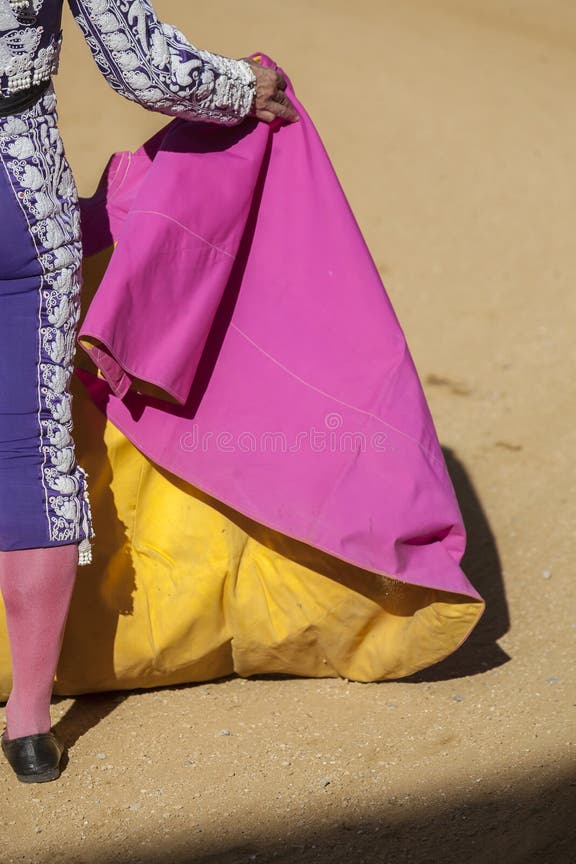Bullfighter with the Capote or Cape Stock Image - Image of risk ...