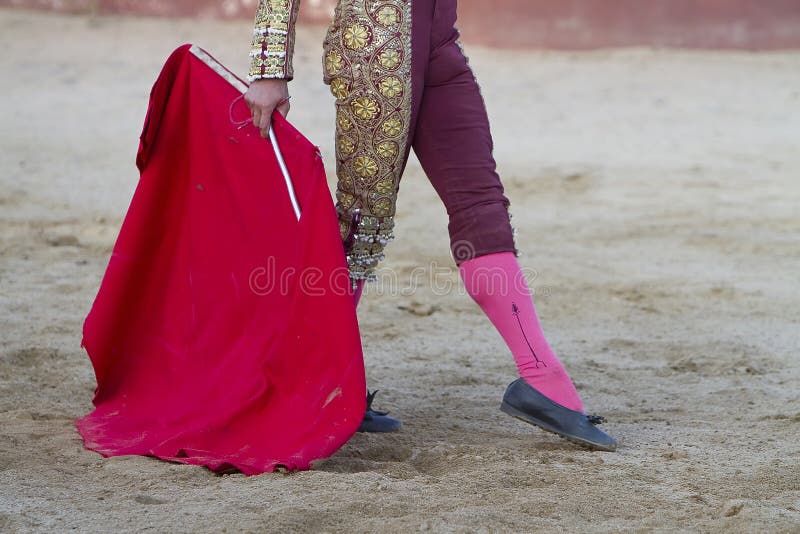 Bullfighter with the Muleta Stock Photo - Image of fighter, bullfighter ...