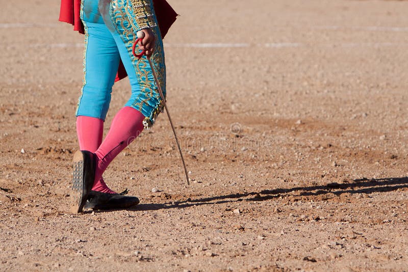 Bullfighting Walking on the Sand with His Sword Editorial Stock Image ...