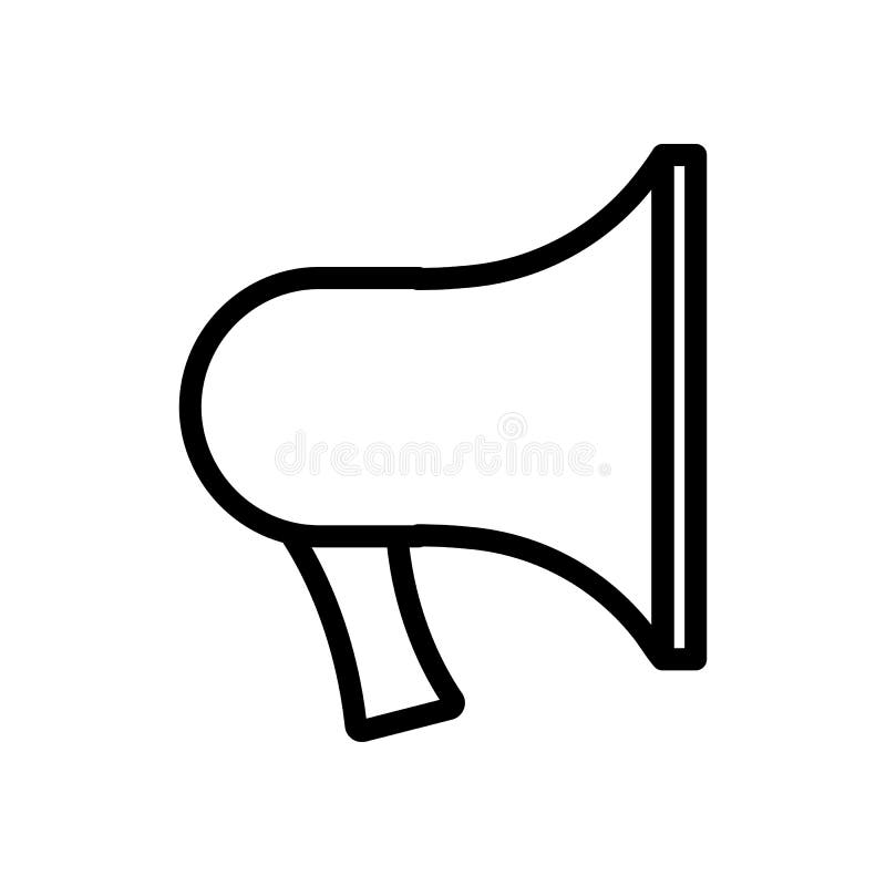 Bullhorn, Megaphone Symbol Flat Black Line Icon, Vector Illustration ... Bullhorn, Megaphone Symbol Flat Black Line Icon, Vector Illustration ...