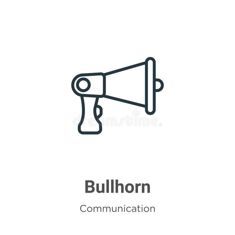 Outline Bullhorn Vector Icon. Isolated Black Simple Line Element ...