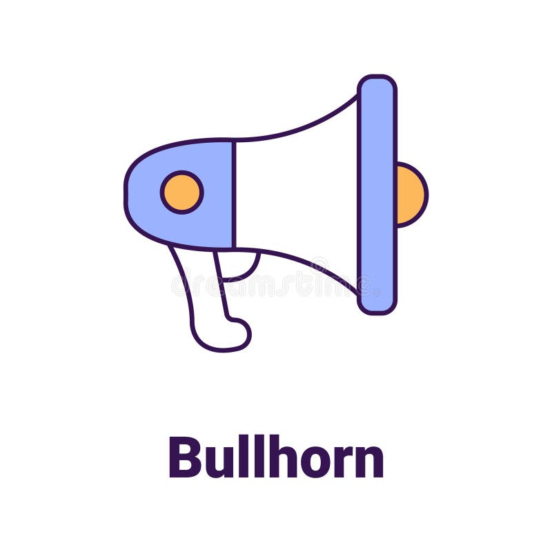 Bullhorn Vector Icon Easily Modify. Stock Vector - Illustration of ...