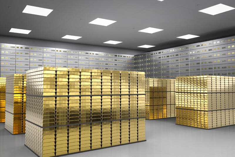 Bullion and Safe Deposit Boxes in Room Stock Illustration ...