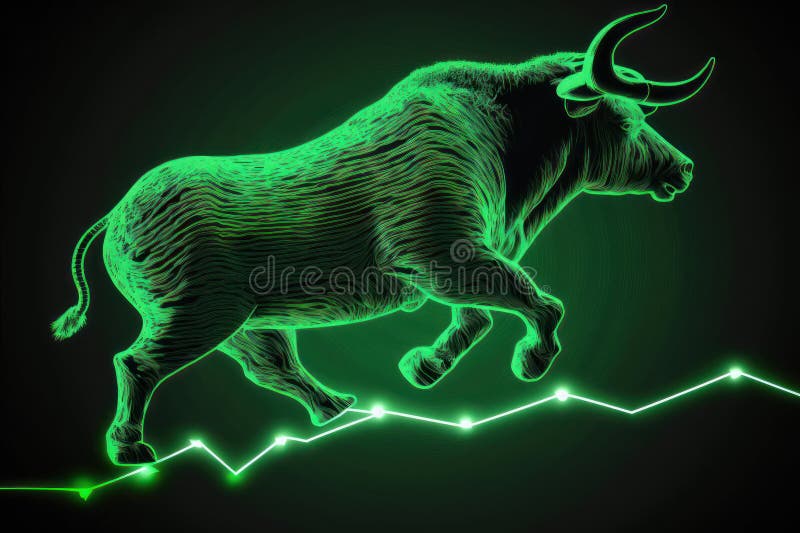 Bullish Stock Market Concept. Bull Run with Graph Background ... Bullish Stock Market Concept. Bull Run with Graph Background ...