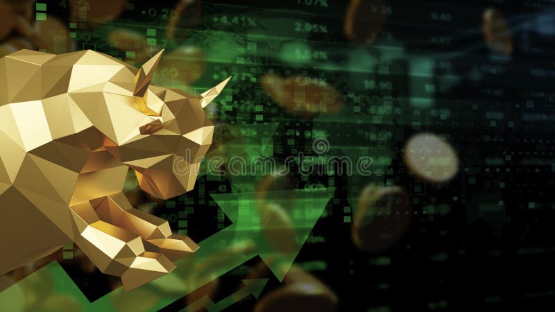 Bullish Stock Market Concept. Bull Run with Graph Background ...