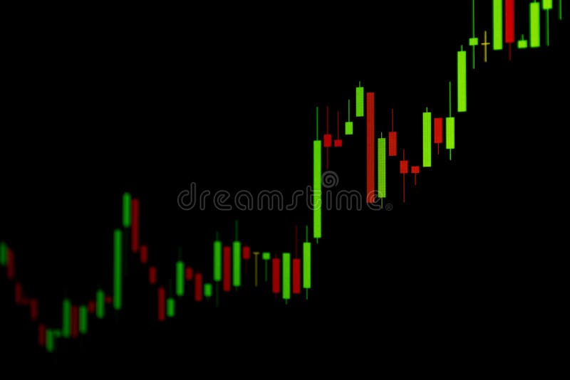 Bullish Trend Red and Green Stock Chart or Forex Chart on Black ...