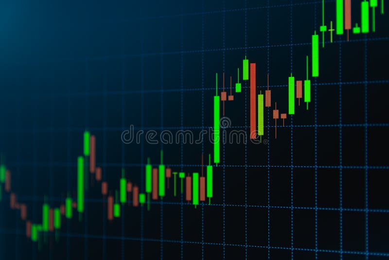 Bullish Trend Red and Green Stock Chart or Forex Chart and Table Line ...