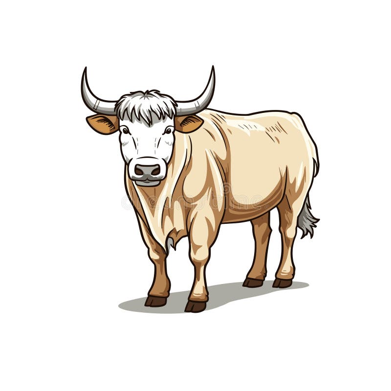 Bullock Hand-drawn Illustration. Bullock. Vector Doodle Style Cartoon ...