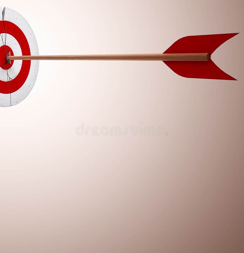 Arrow Hitting Directly in Bulls Eye Stock Illustration - Illustration ...