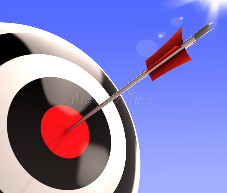 Bulls Eye Target Shows Excellence and Skill Stock Illustration ...