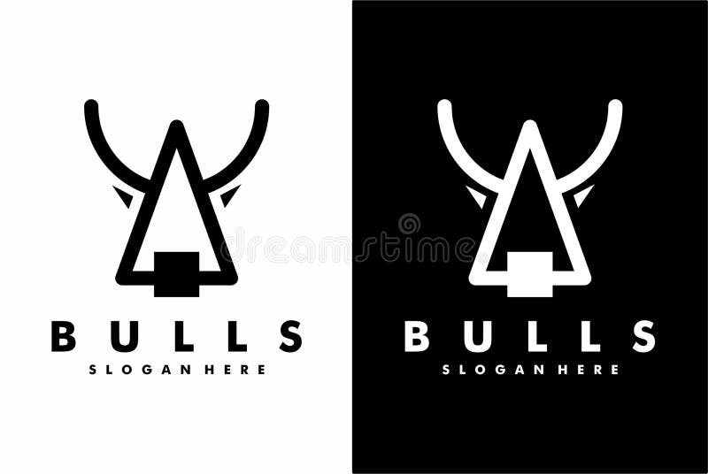 Bulls Head Line Abstract Logo Design Icon Design Illustration Art Stock ...