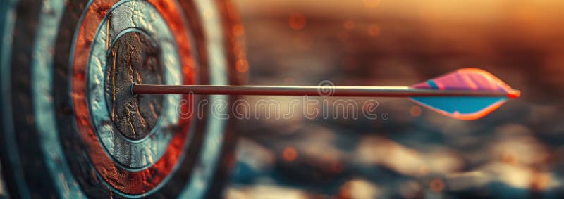 Bullseye on Target by an Arrow Stock Illustration - Illustration of ...