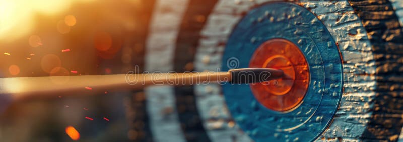 Bullseye on Target by an Arrow Stock Illustration - Illustration of ...