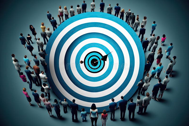 Bullseye Target on a White Background, with a Black Crosshair and Red ...