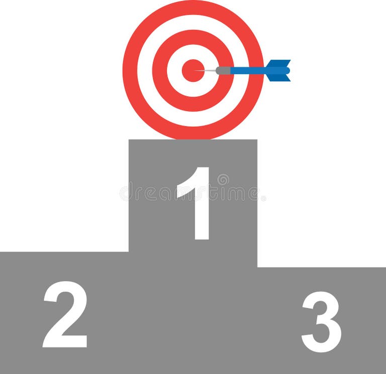Bullseye with Target on First Position Stock Vector - Illustration of ...