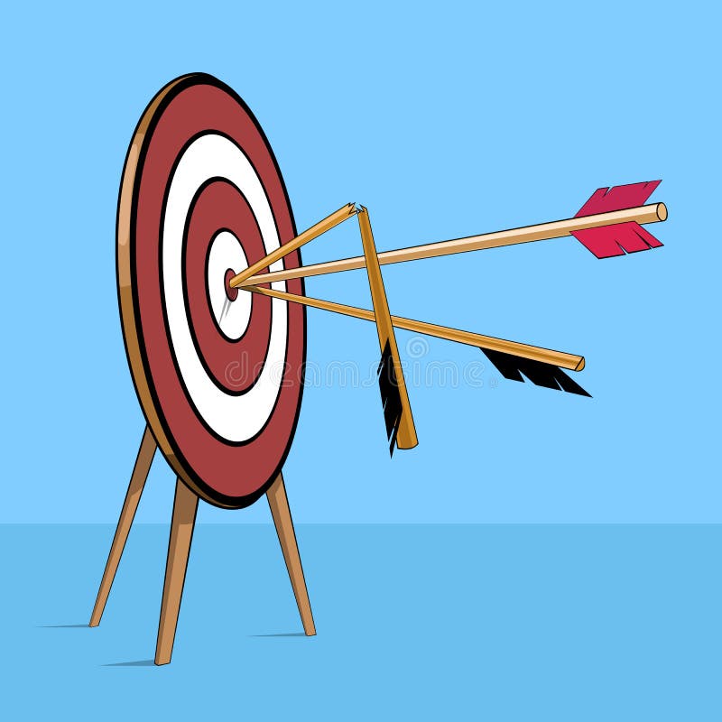 Target Hit in the Center by Arrows Stock Vector - Illustration of ...