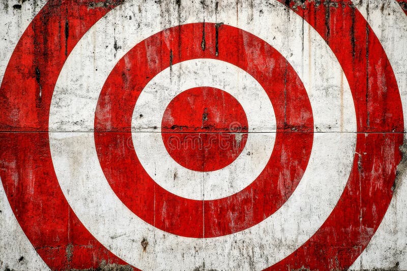 Bullseye Target, Red and White Concentric Circles, Graphic Symbol on ...
