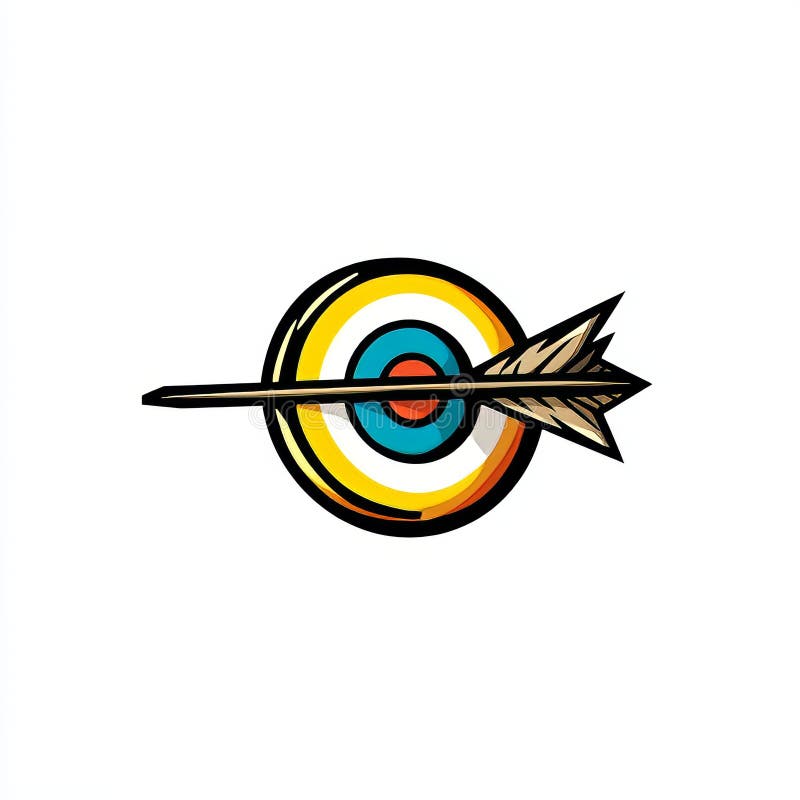 The Bullseye Target is Shown with an Arrow Piercing through Its Middle ...