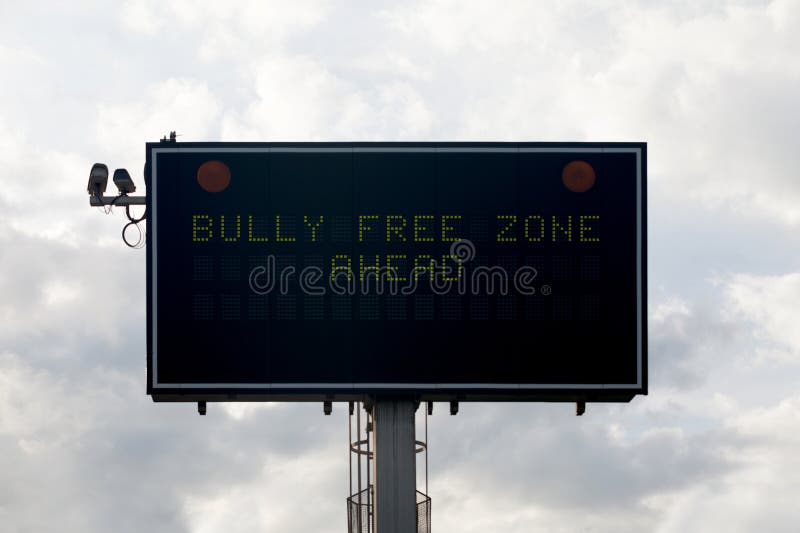 Bully Free Zone Ahead - Information Board Stock Photo - Image of text ...