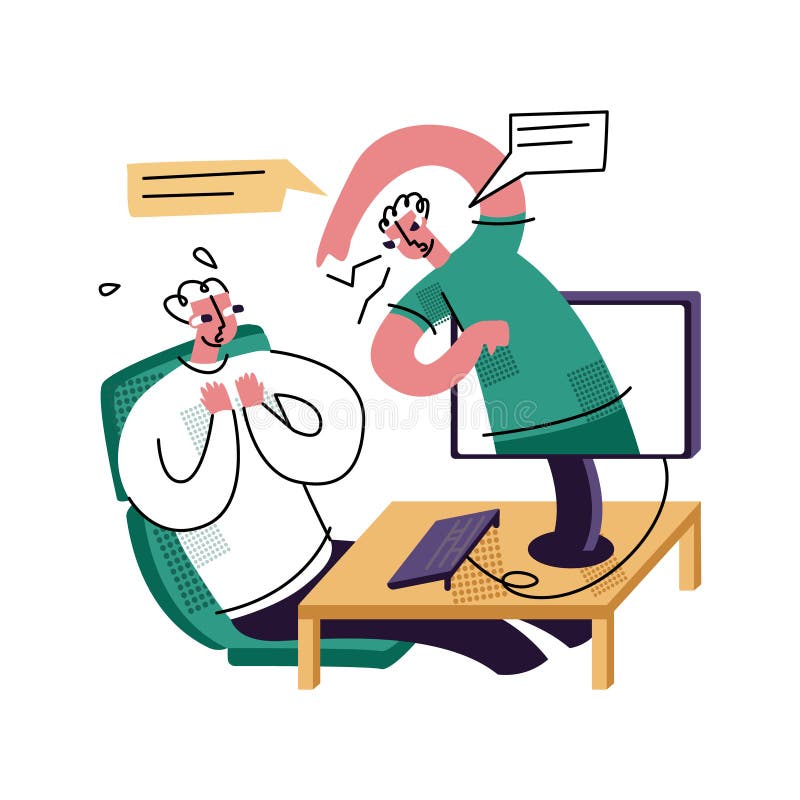 Bullying, Aggression, Anger in Comments Stock Illustration ...