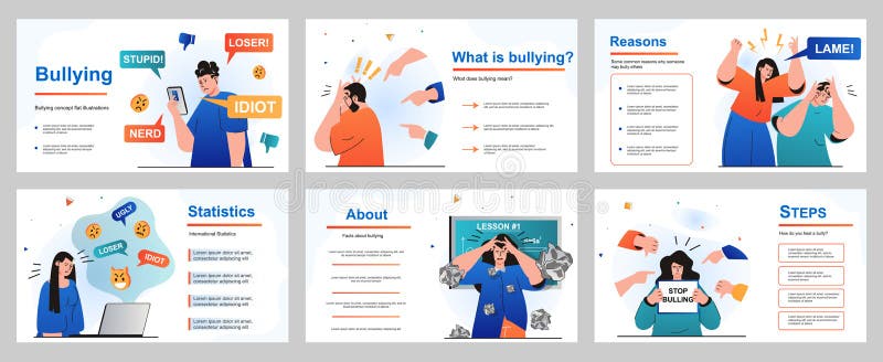 Bullying Concept for Presentation Slide Template Stock Vector ...