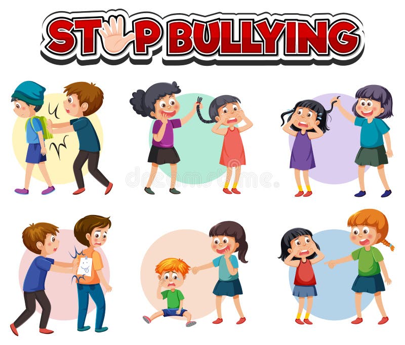 Bullying Kids Character Collection Stock Vector - Illustration of bully ...