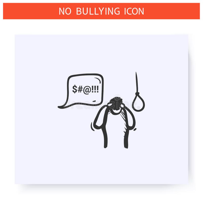 Bullying and Suicide Icon. Outline Sketch Drawing Stock Vector ... Bullying and Suicide Icon. Outline Sketch Drawing Stock Vector ...