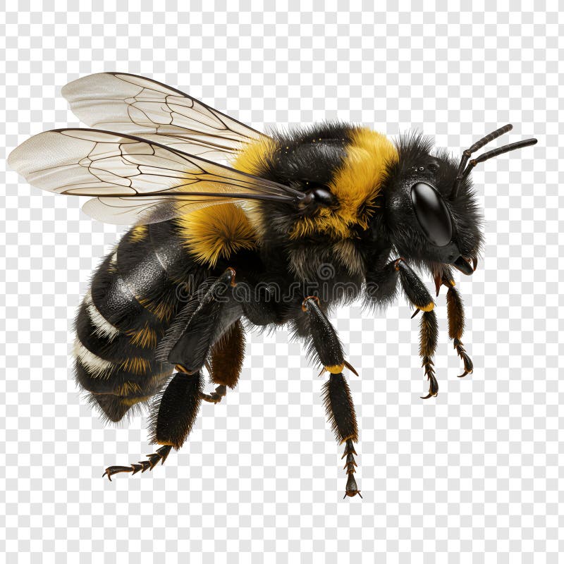 Bumble Bee in Flight on Transparent Background Stock Image ...