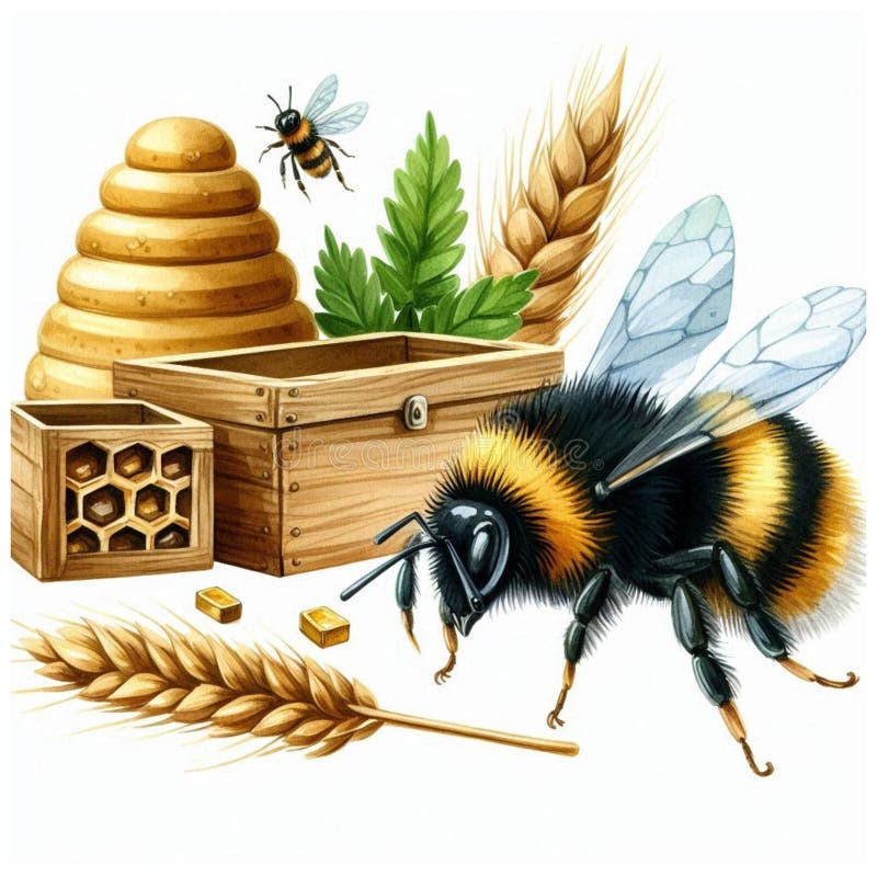 Bumble Bee Hive Illustration Stock Illustration - Illustration of ...