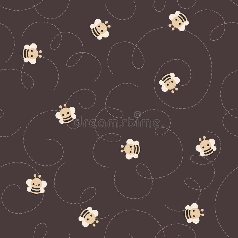 Bumble Bee Seamless Pattern Honeybee Vector Pattern Stock Vector ...