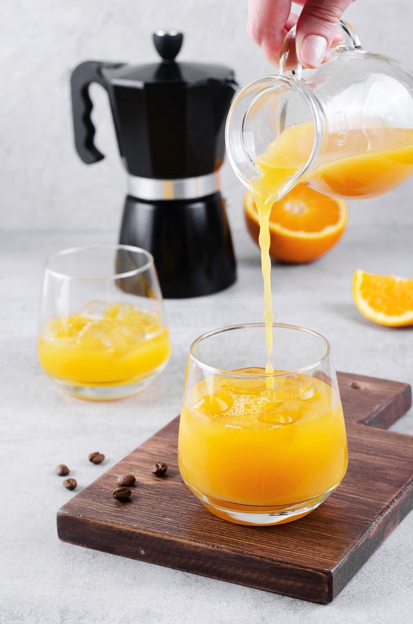 Bumble Coffee, Coffee with Orange Juice with Ice, Refreshing Drink on ...