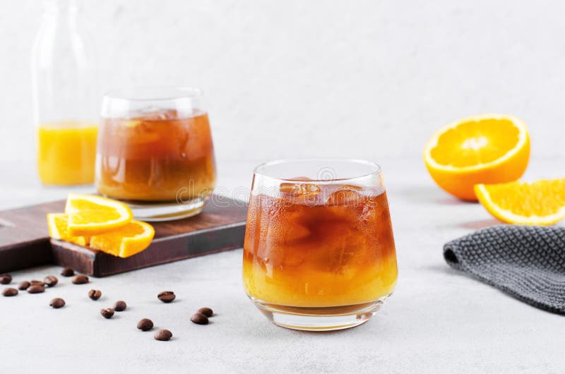 Bumble Coffee, Coffee with Orange Juice with Ice, Refreshing Drink on ...