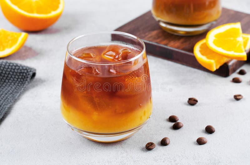 Bumble Coffee, Coffee with Orange Juice with Ice, Refreshing Drink on ...