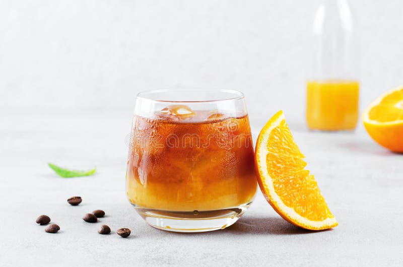 Bumble Coffee, Coffee with Orange Juice with Ice, Refreshing Drink on ...