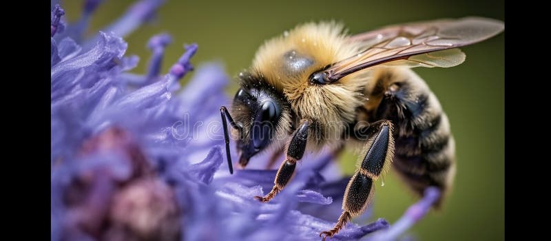 Bumble on a Flower. AI Generated Image Stock Illustration ...
