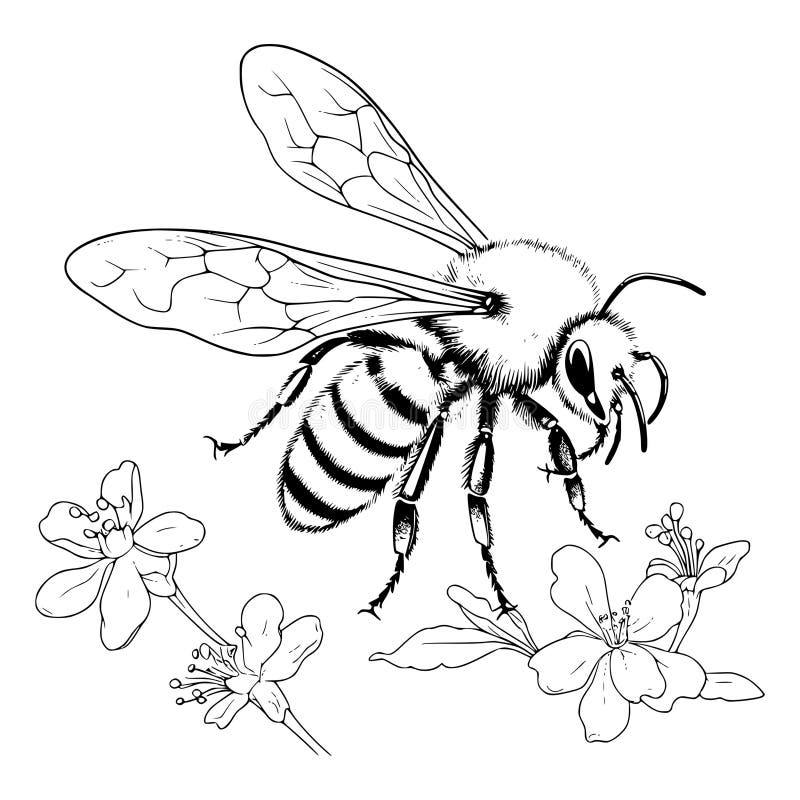 Bumblebee Coloring Page for Kids Stock Vector - Illustration of ...