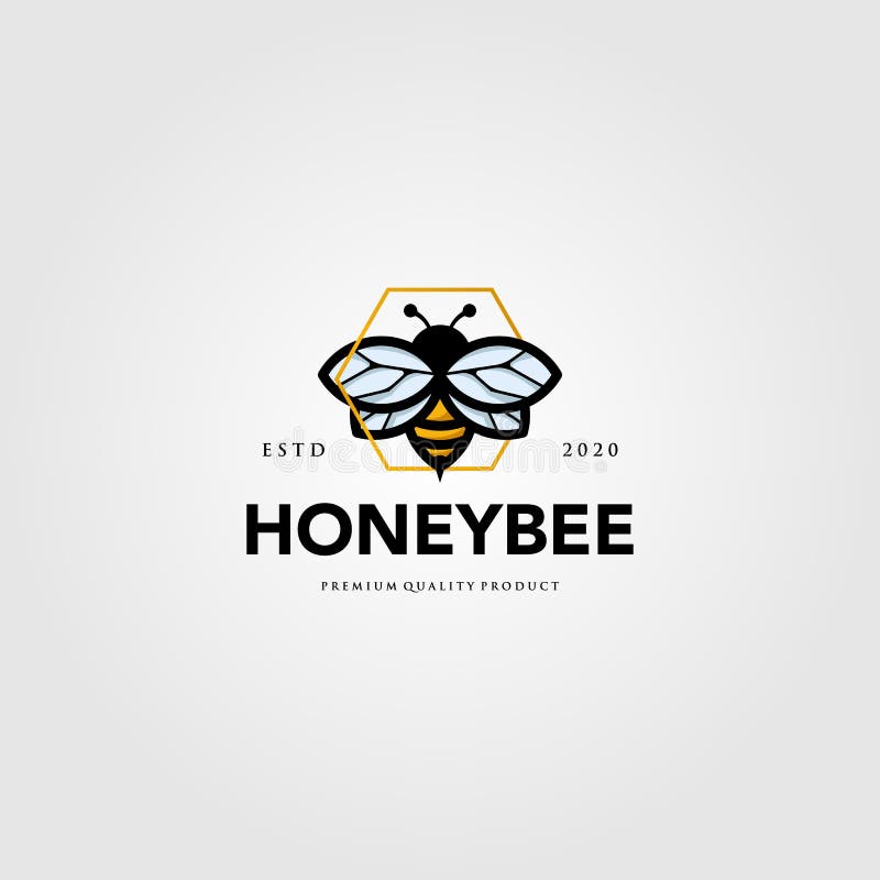 Bumblebee Mascot Logo Hexagon Symbol Vector Illustration Design Stock ...