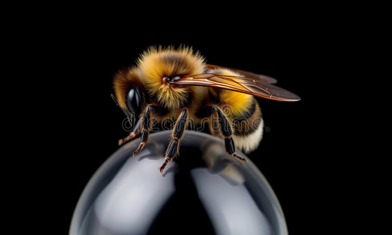 Bumblebee in Mid-flight Wings Blurred with Motion Isolated Against a ...
